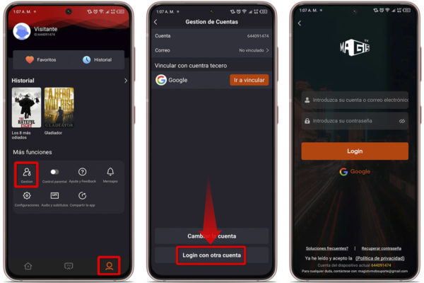 Cómo vincular mi cuenta de Google en Magis TV