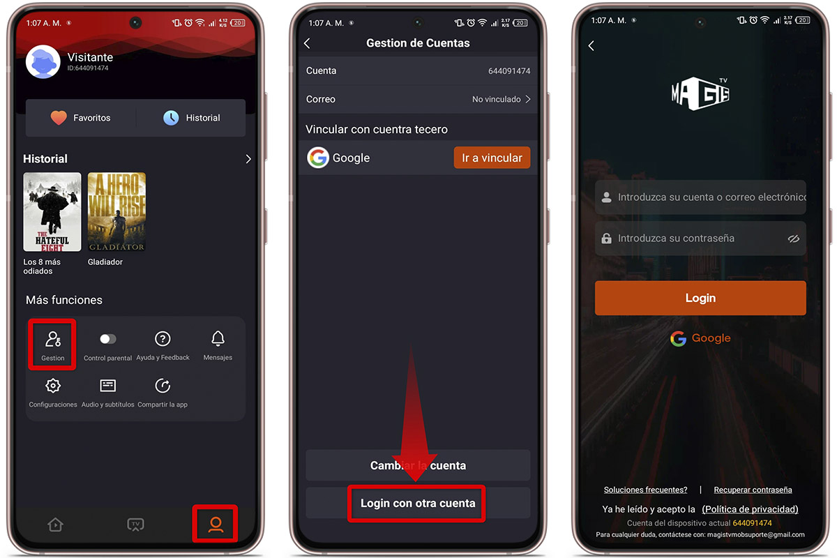 Cómo vincular mi cuenta de Google en Magis TV
