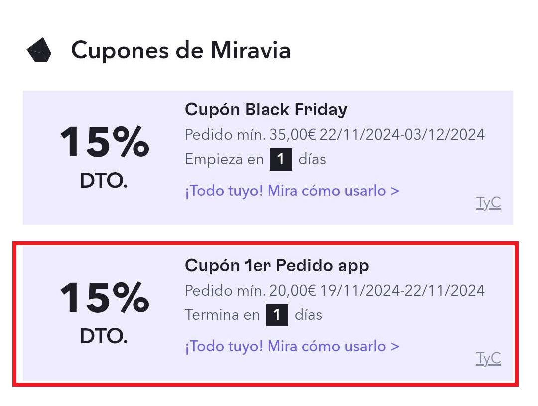 Cómo conseguir el descuento de 15% de primera compra siempre en Miravia