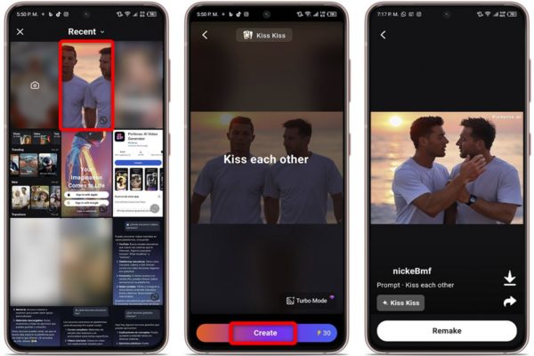Cómo crear montajes graciosos de besos con IA en vídeo y gratis