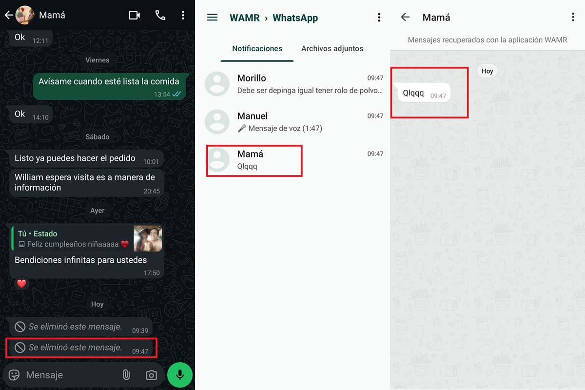 Cómo ver los mensajes eliminados de WhatsApp con este truco de 2025