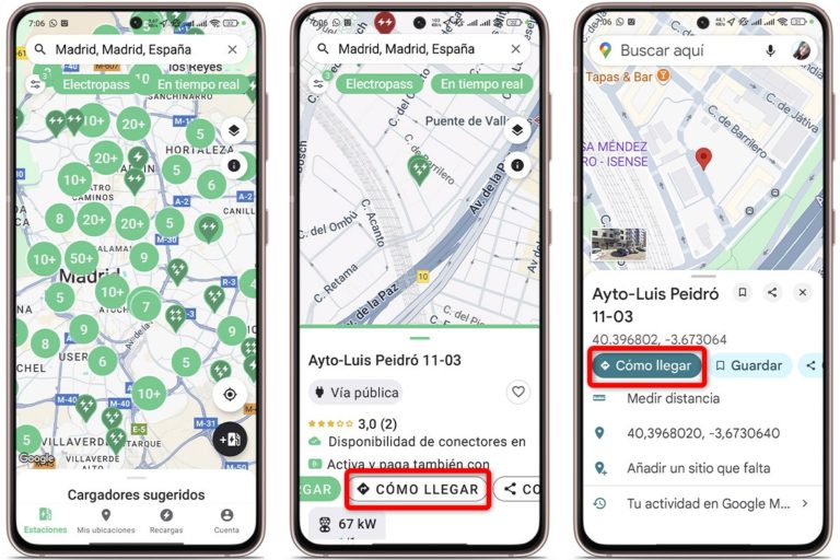 Cómo hacer rutas en coche eléctrico y consultar estaciones de carga en ...
